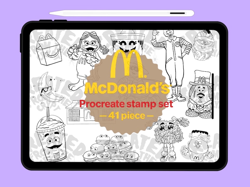 41 Piece Procreate Mcdonald’s Stamp Set - Etsy