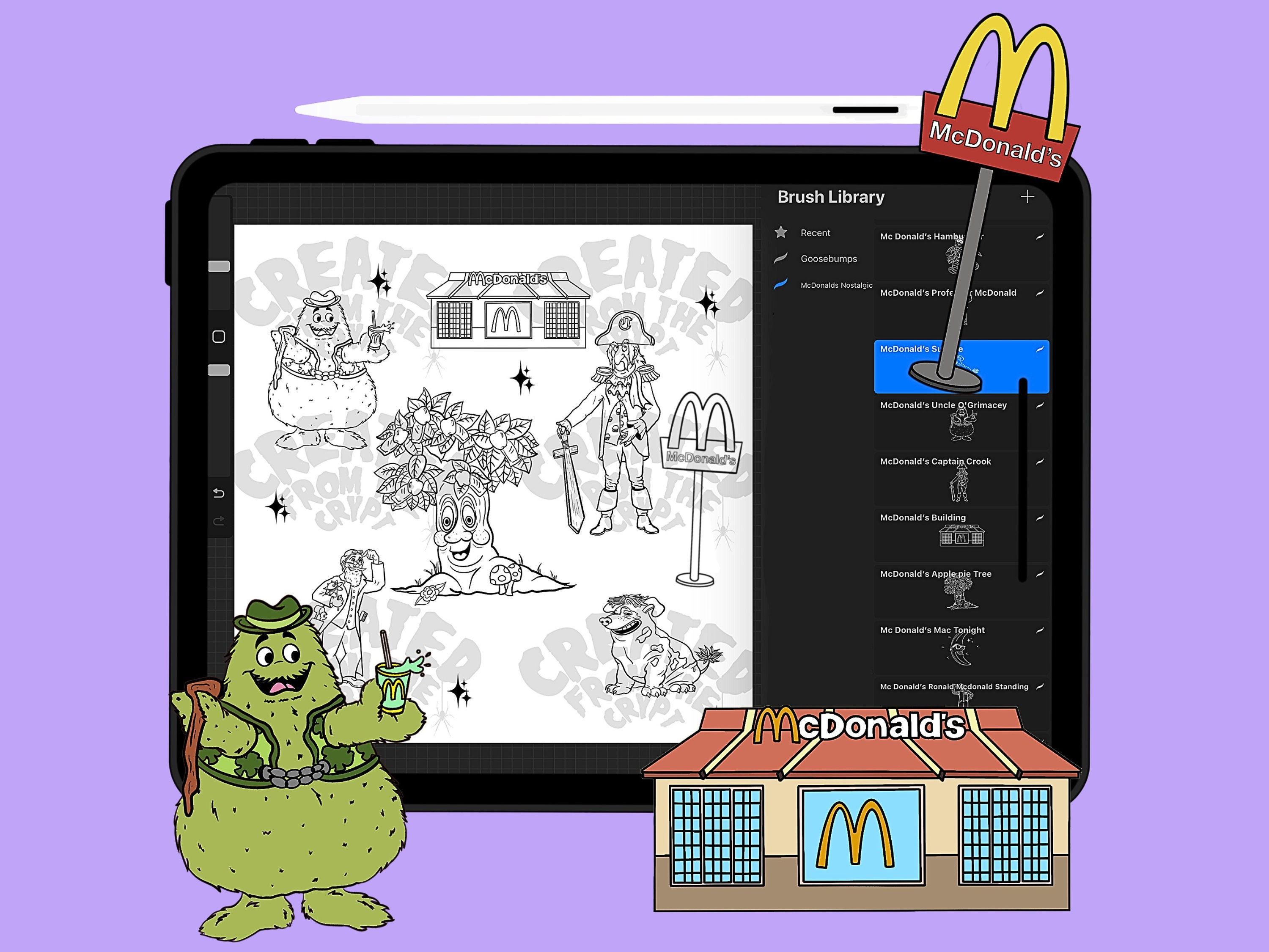 41 Piece Procreate Mcdonald’s Stamp Set - Etsy