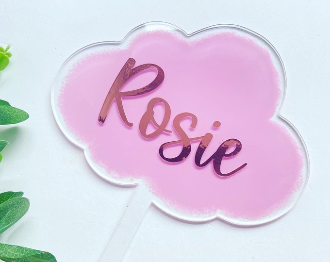 Personalised Cloud Large Acrylic Cake Topper Birthday Party Baby Shower ...