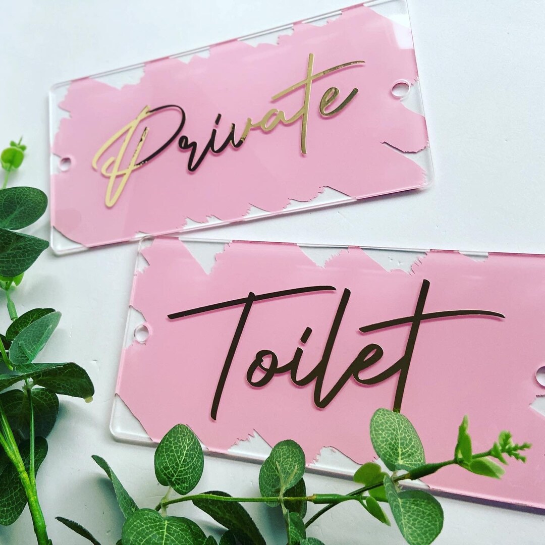 Hand Painted Acrylic Shop Sign: Salon, Cafe, Business (10x20cm) WITH ...