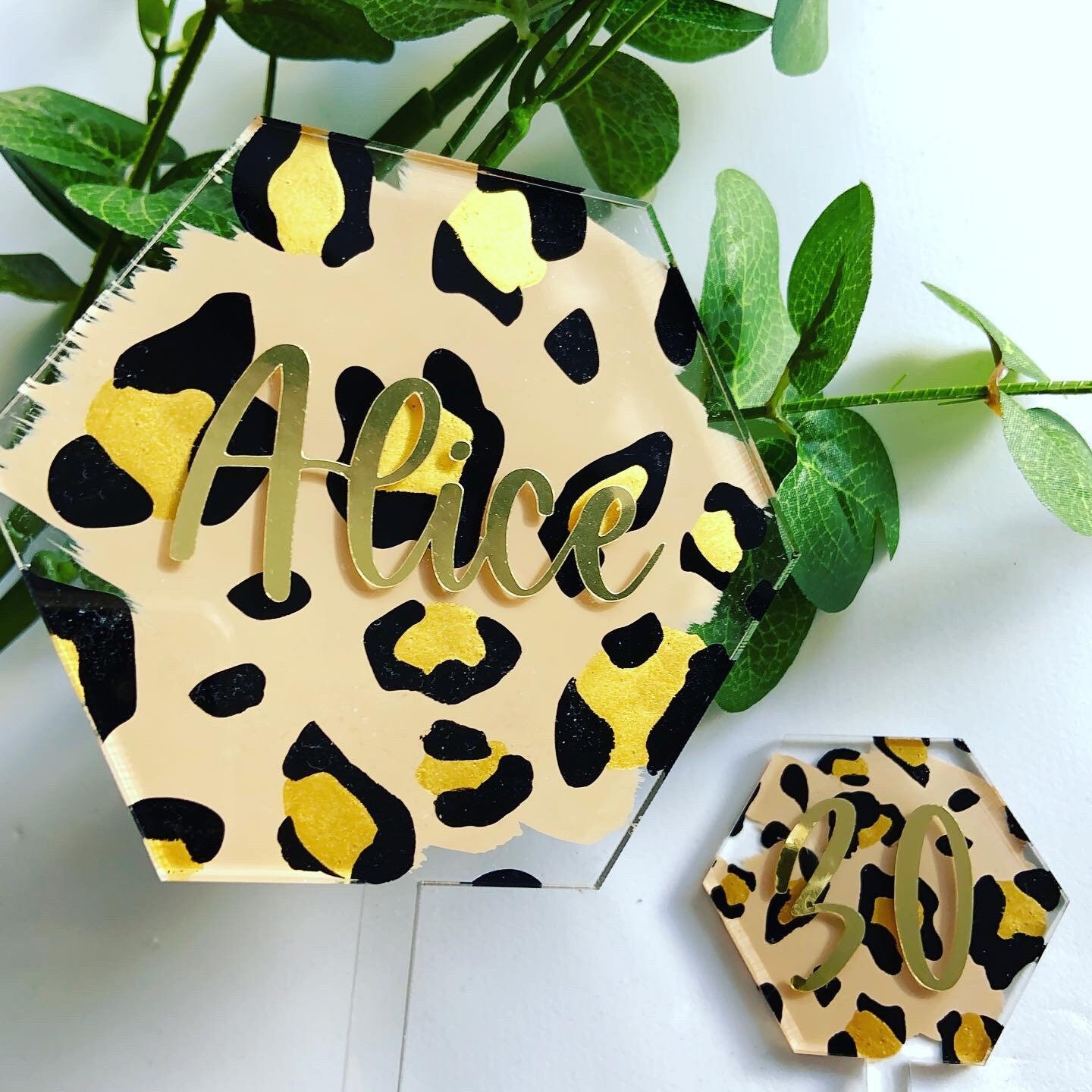Personalised Leopard Print Cake Topper | Etsy