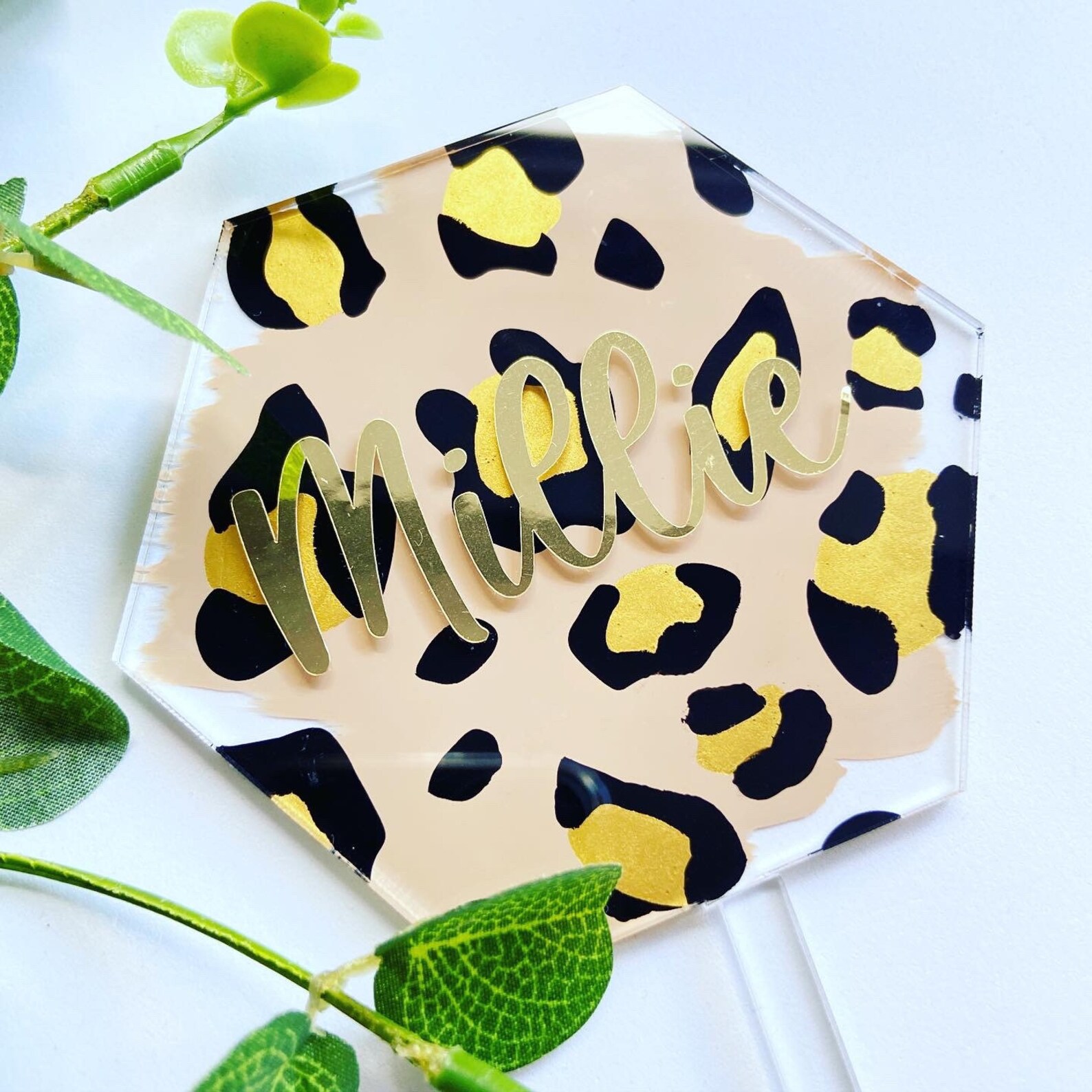 Personalised Leopard Print Cake Topper Safari Jungle Animal - Etsy UK