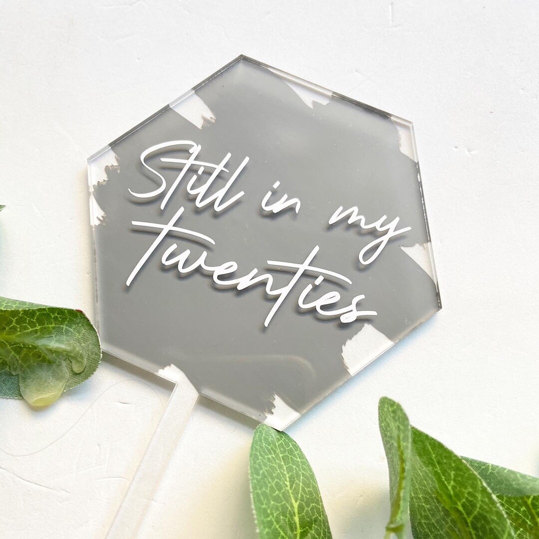 Personalised Acrylic Hexagon Cake Topper Birthday Decoration ...
