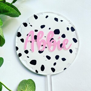 Personalised Dalmatian Print Acrylic Cake Topper Party Celebration ...