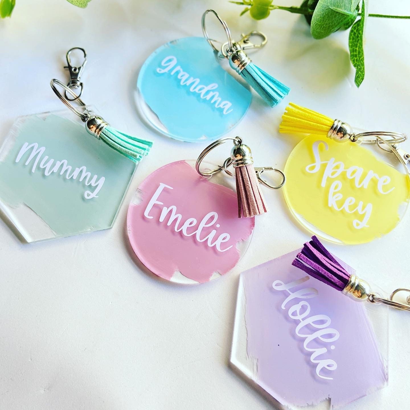 Personalised Acrylic Keyring Hand Painted Custom Gift New - Etsy.de