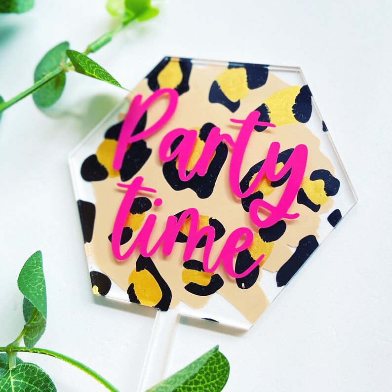 Personalised Leopard Print Cake Topper Safari Jungle Animal - Etsy UK