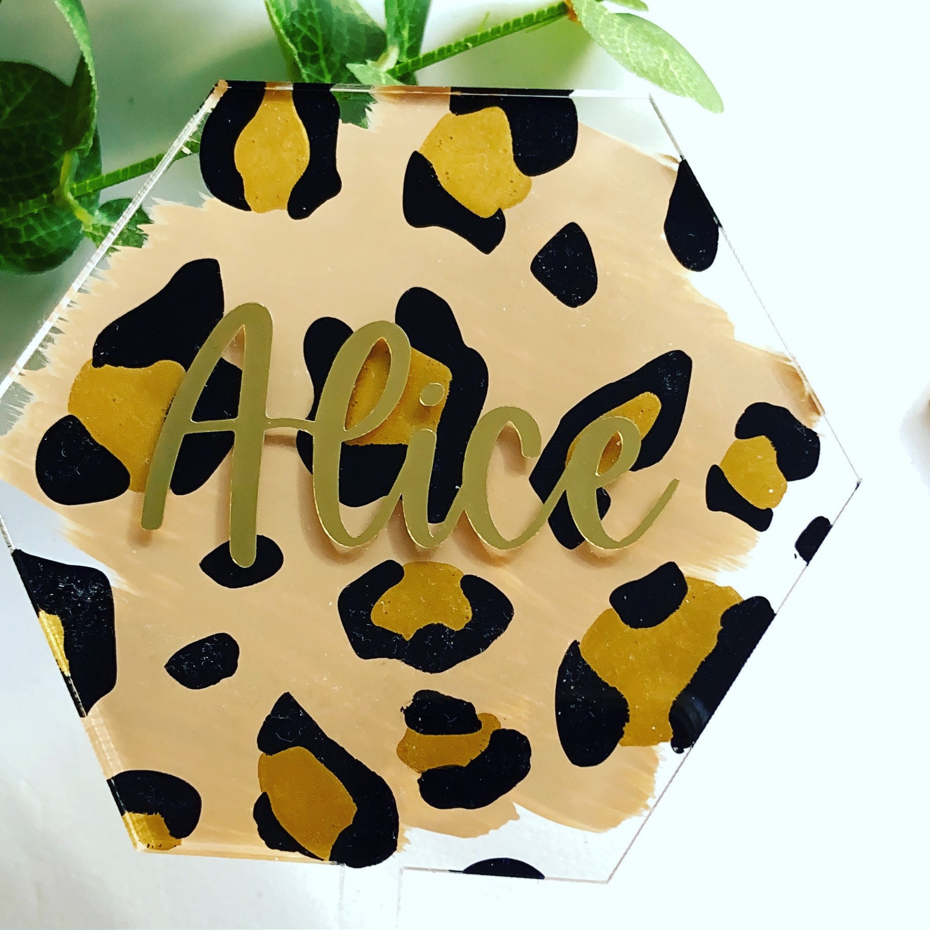Personalised Leopard Print Cake Topper | Etsy