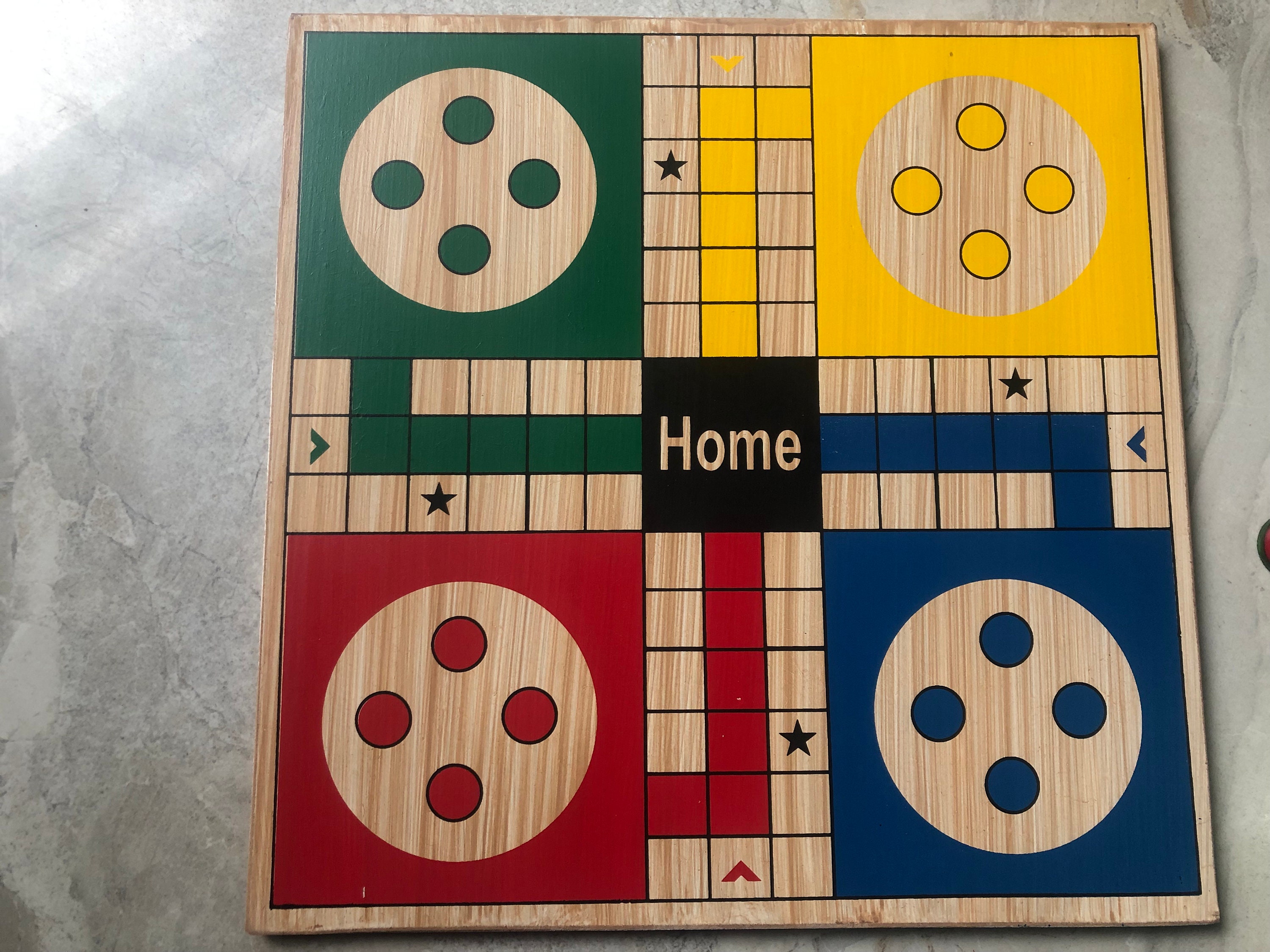 Channapatna Wood Ludo/snakes and Ladder Game Handmade Indian Ludo Wood ...