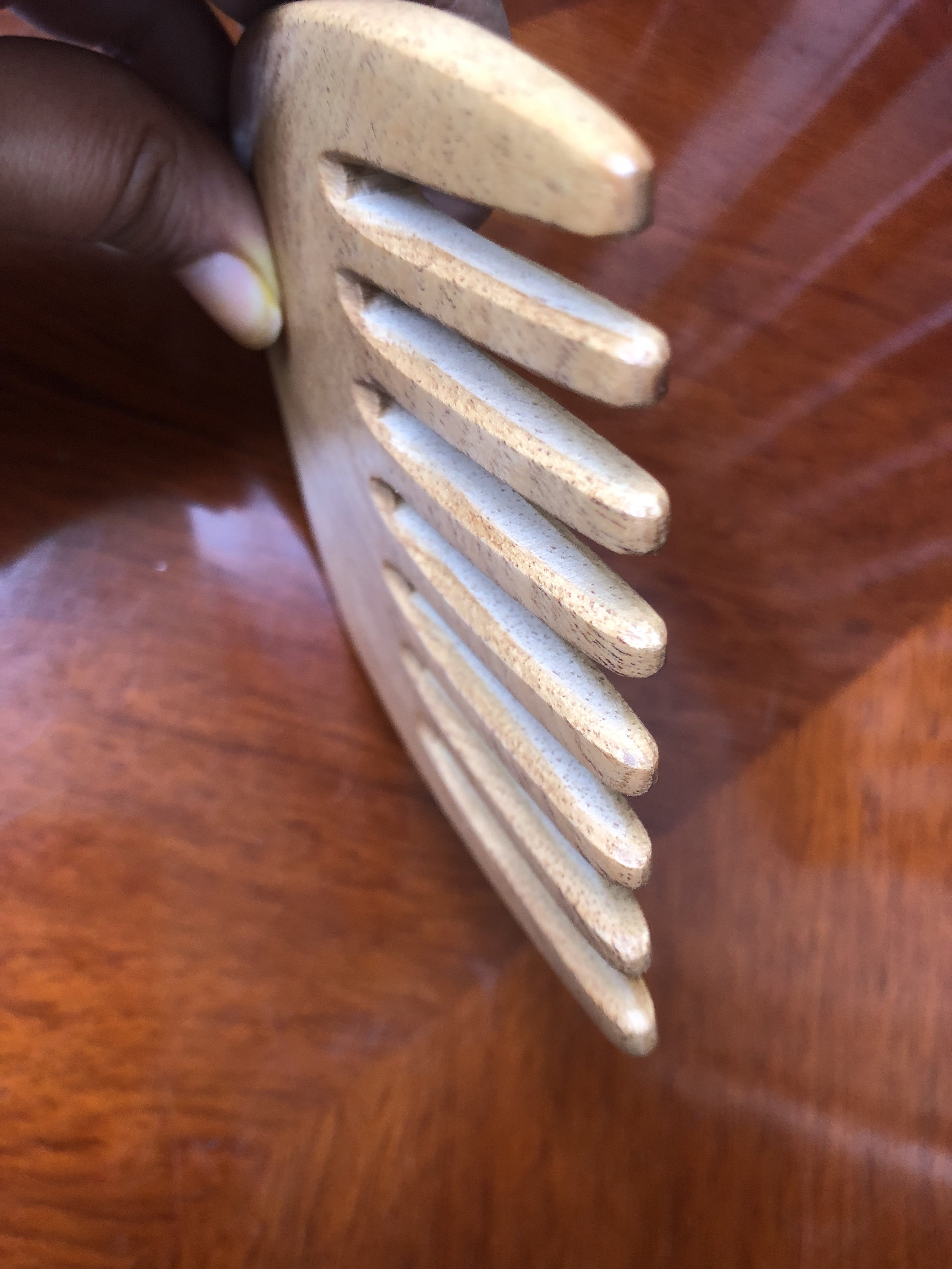 Neem Wood Hair Comb Brush Indian Traditional Style Hair Styling Curly ...