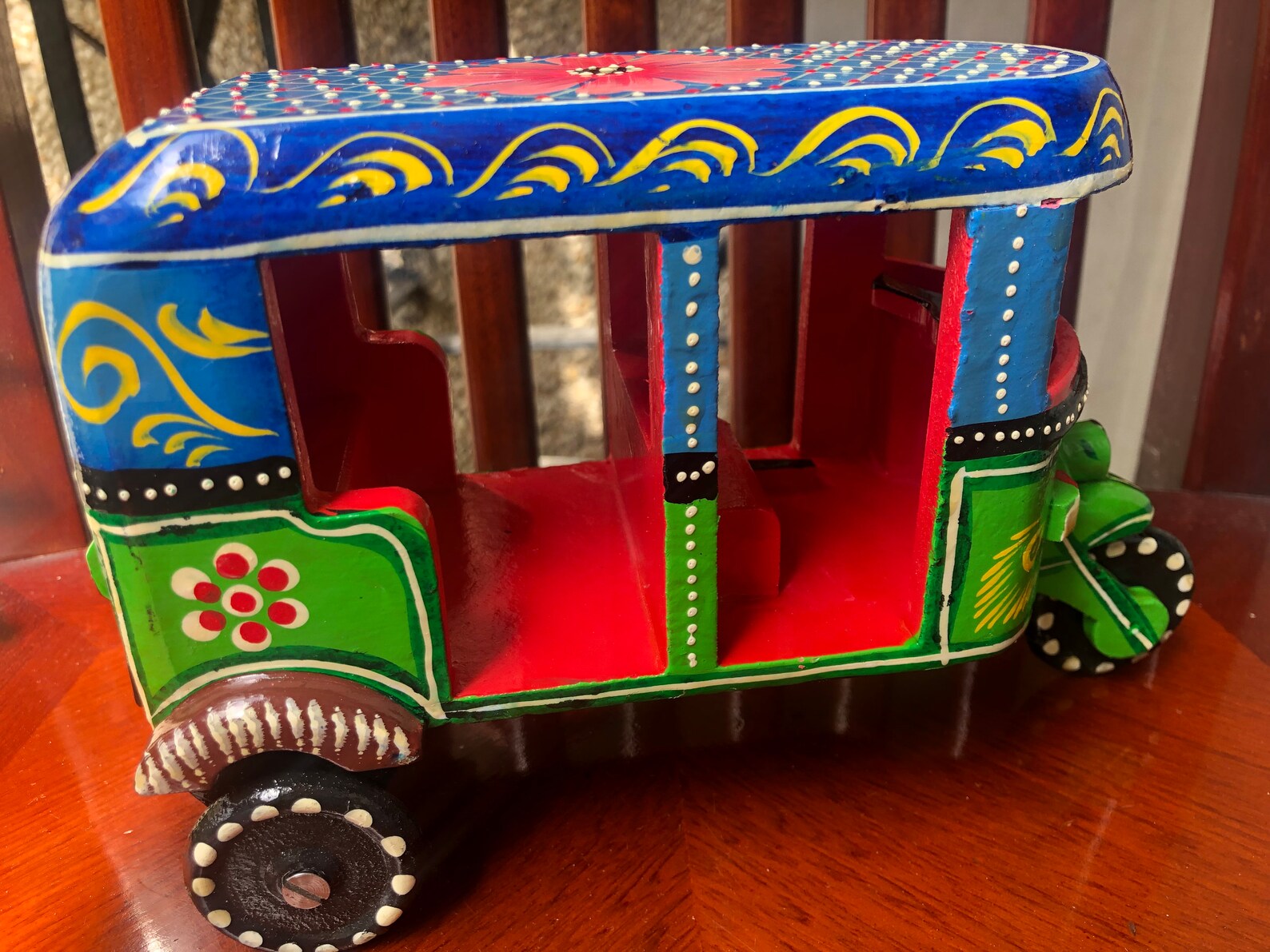 Indian Auto Rickshaw Hand Painted Wood/wooden Traditional Transport ...