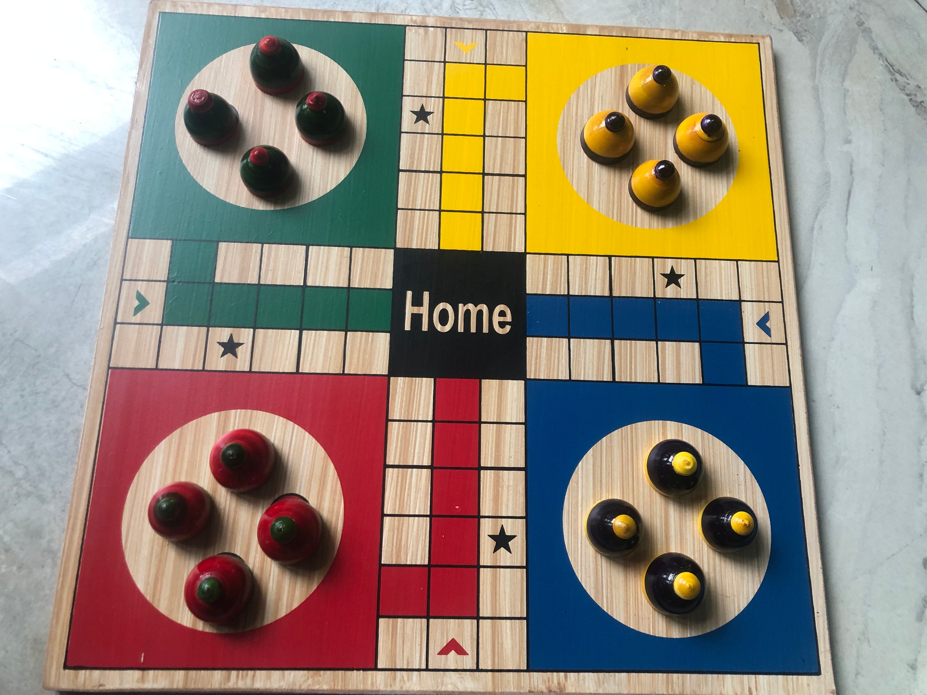 Channapatna Wood Ludo/snakes and Ladder Game Handmade Indian Ludo Wood ...