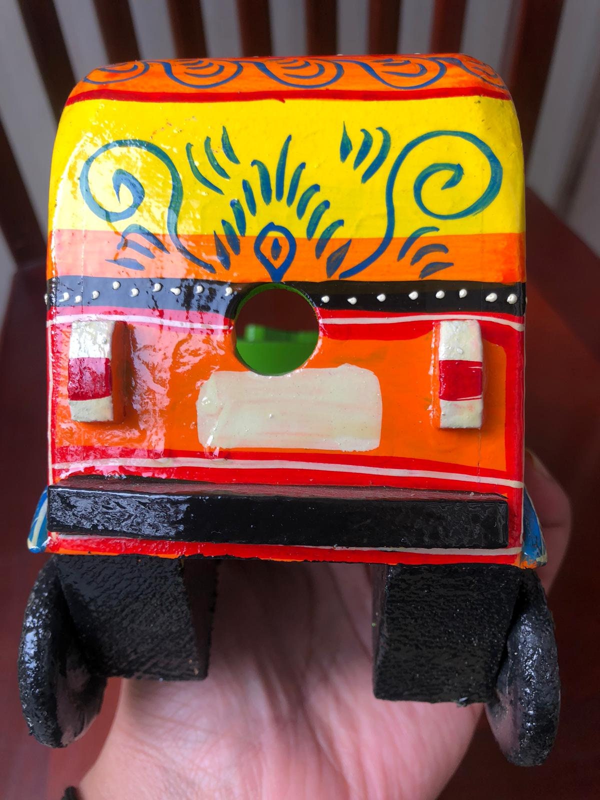 Indian Auto Rickshaw Hand Painted Wood/wooden Traditional Transport ...