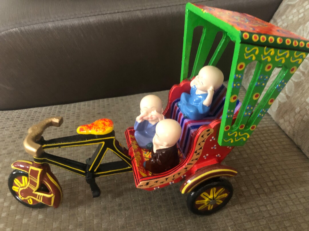 Indian Cycle Rickshaw Hand Painted Wood/wooden Traditional Transport ...