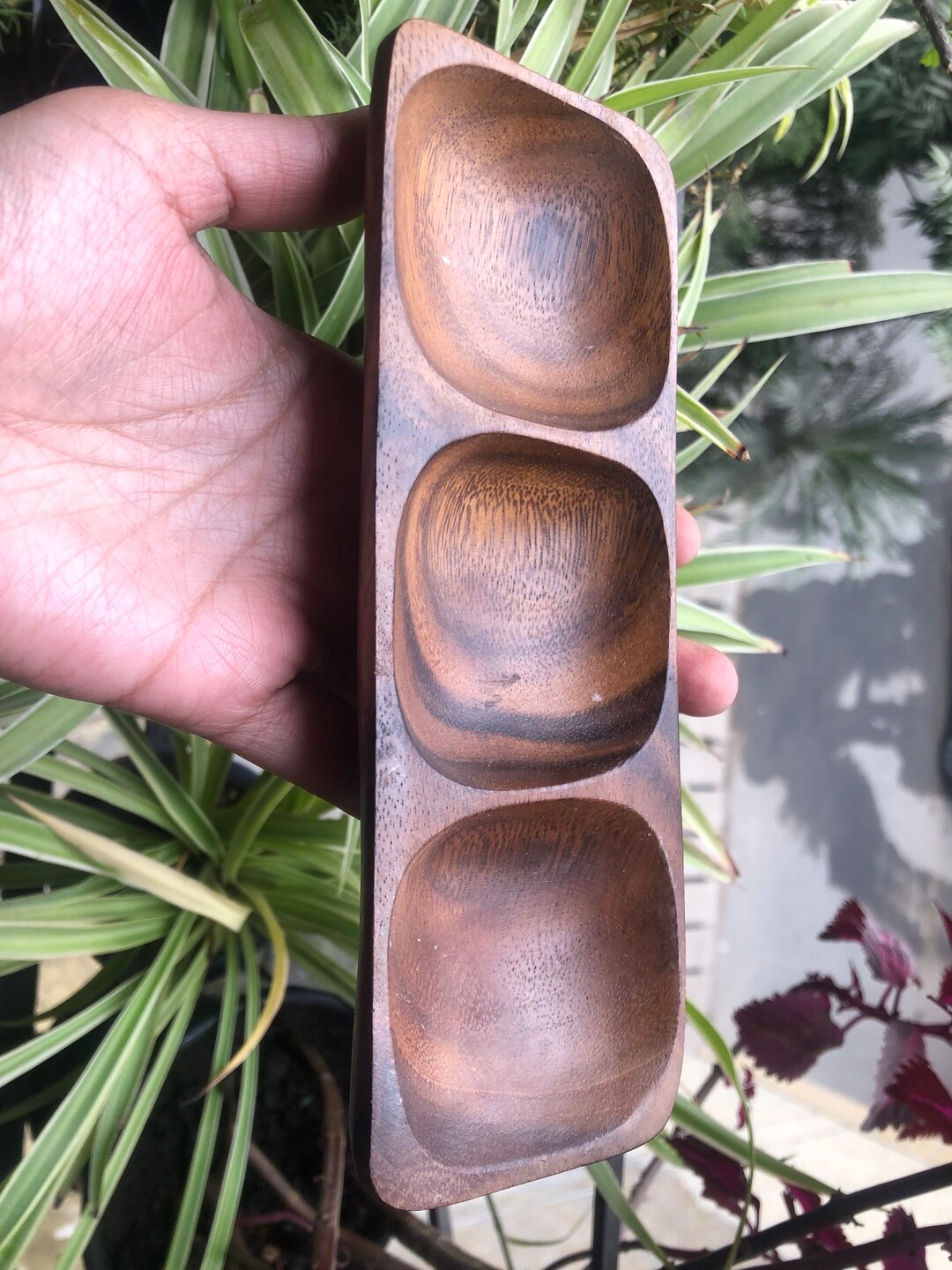 Eco Friendly Set of 2 Wood/wooden Trays 100% Natural Beautiful Indian ...