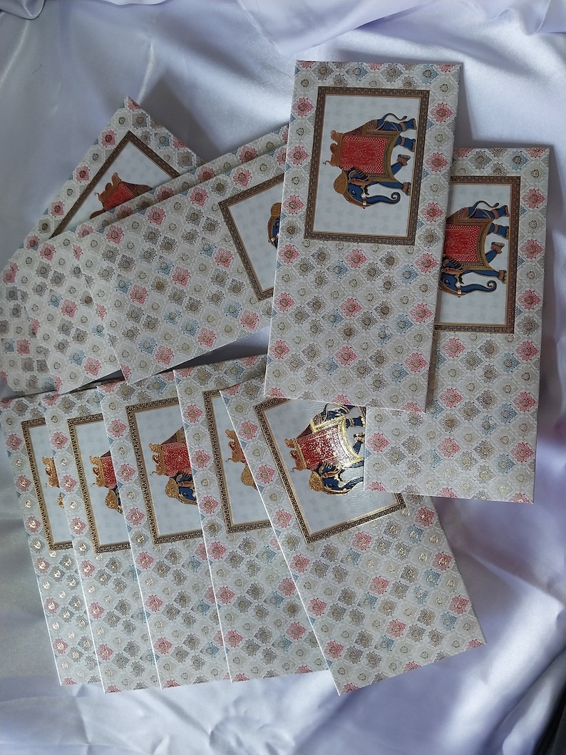10 Shagun Envelopes. Set of 10 Peacock Indian Ethnic Money Holder ...