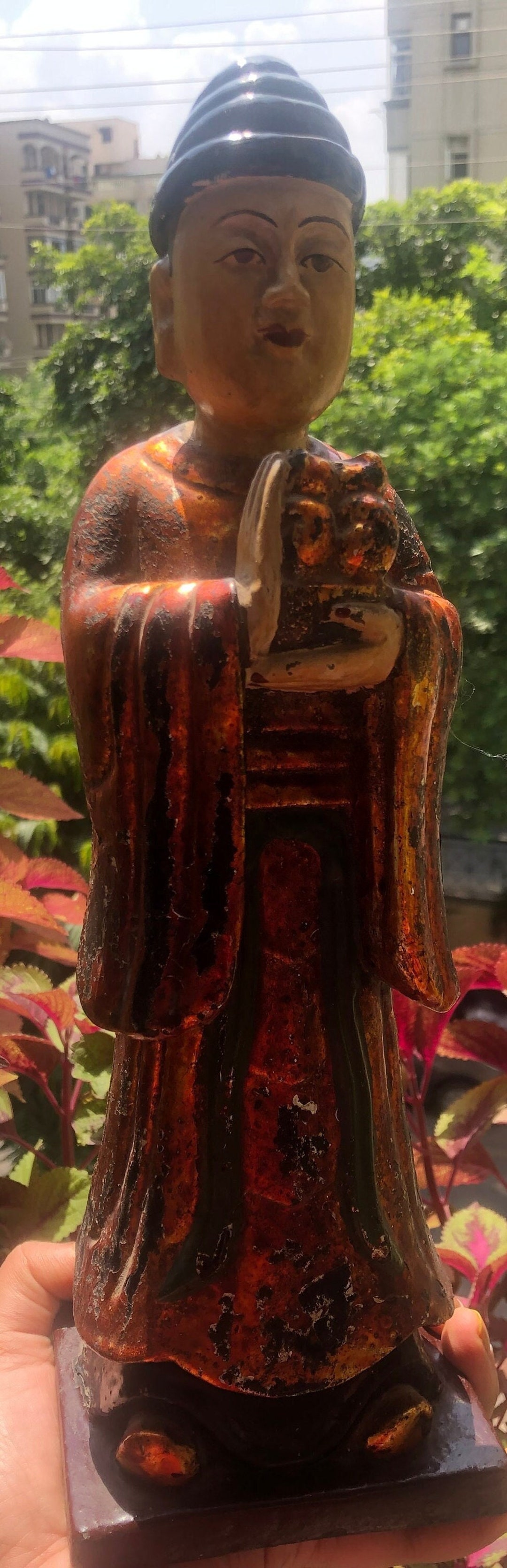 Traditional Vietnam Statue Vietnam Man Vintage Traditional Vietnamese Traditional Man Lacquer ...