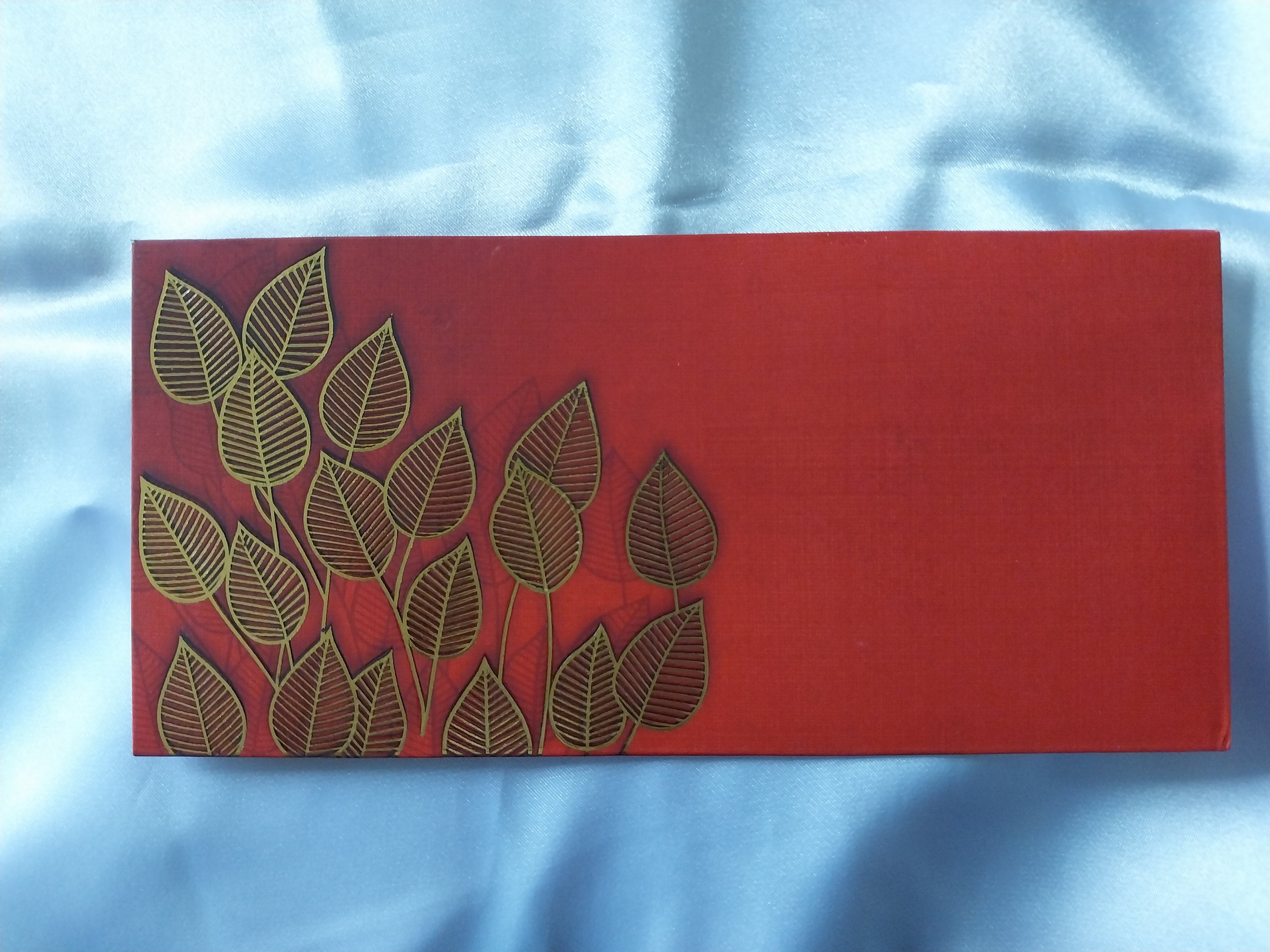 Shagun Envelopes Set of 10 Indian Leaf Red and Gold Shagun Cash ...