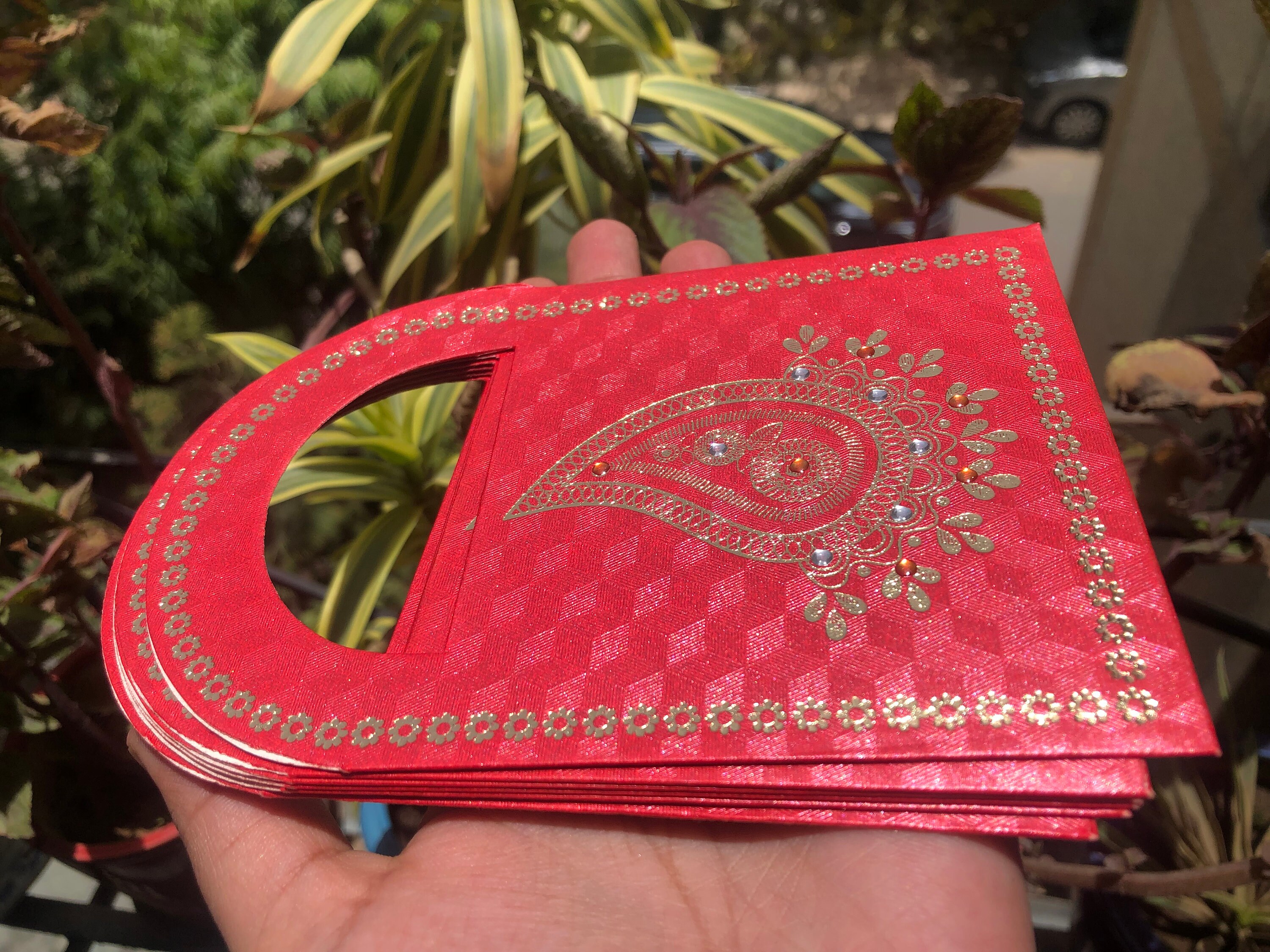 Shagun Envelopes Set of 10 Indian Ambi Red and Gold Shagun Bag/handle ...