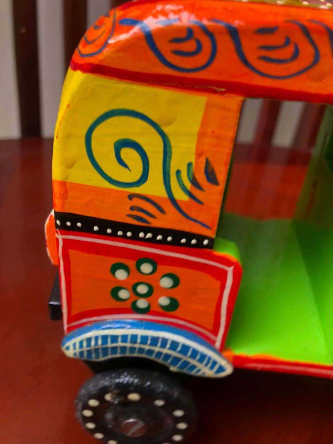 Indian Auto Rickshaw Hand Painted Wood/wooden Traditional Transport ...