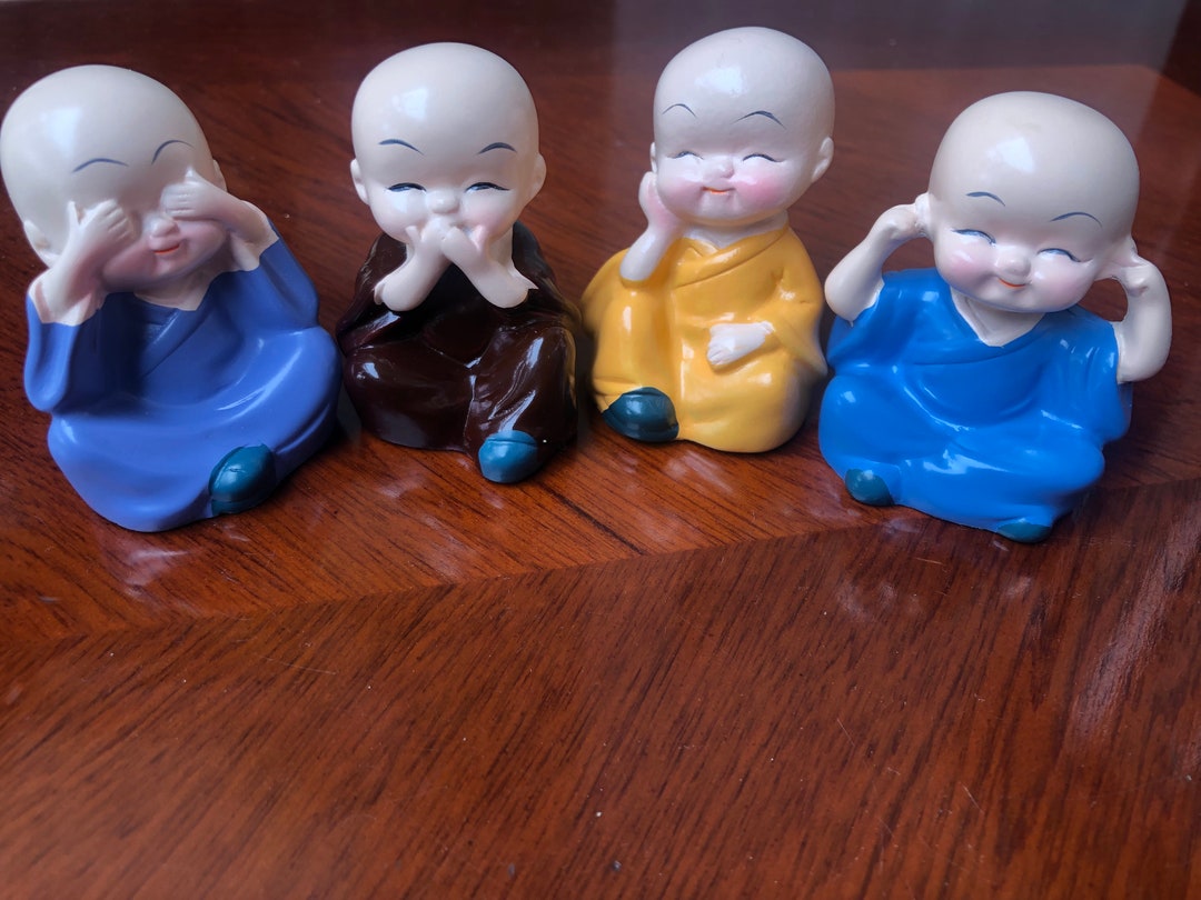 Set of 4 Baby Buddha. Small Buddha Spirituality Statue for Home Decor ...