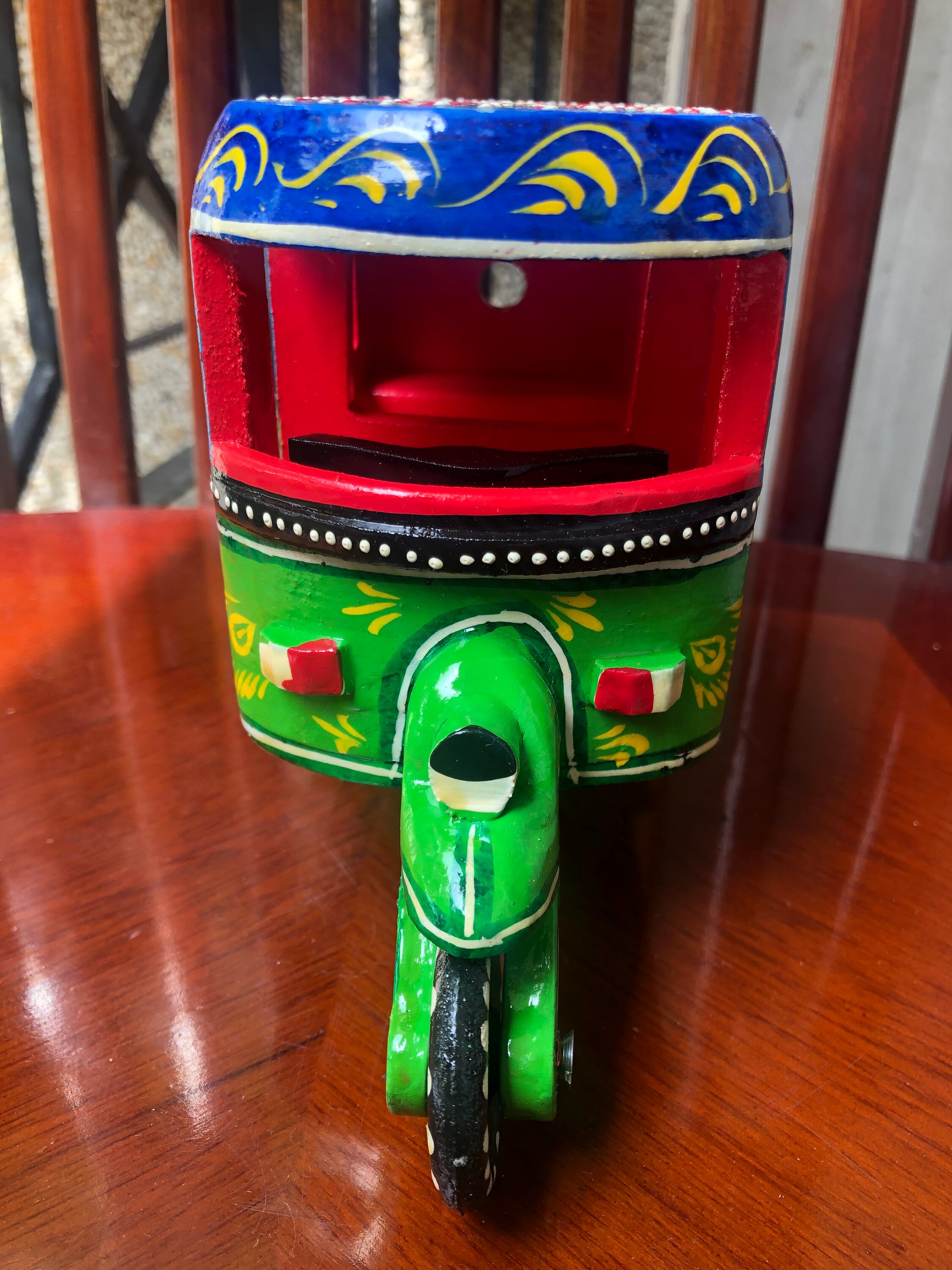 Indian Auto Rickshaw Hand Painted Wood/wooden Traditional Transport ...