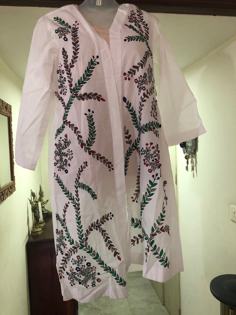 Indian Kimono Hand Painted Cardigan Ethnic Traditional Madhubani ...
