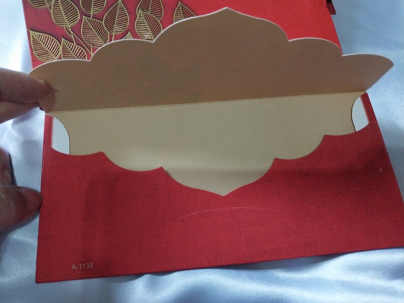 Shagun Envelopes Set of 10 Indian Leaf Red and Gold Shagun Cash ...