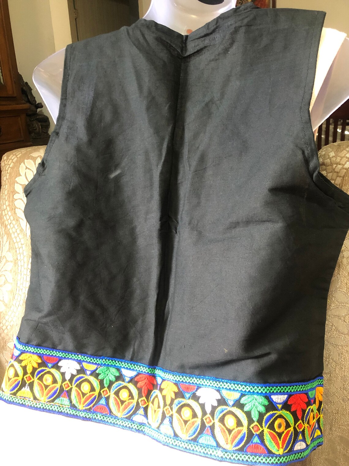 Mirror Work Embroidery Vest Waist Coat Traditional Ethnic Indian Hand ...