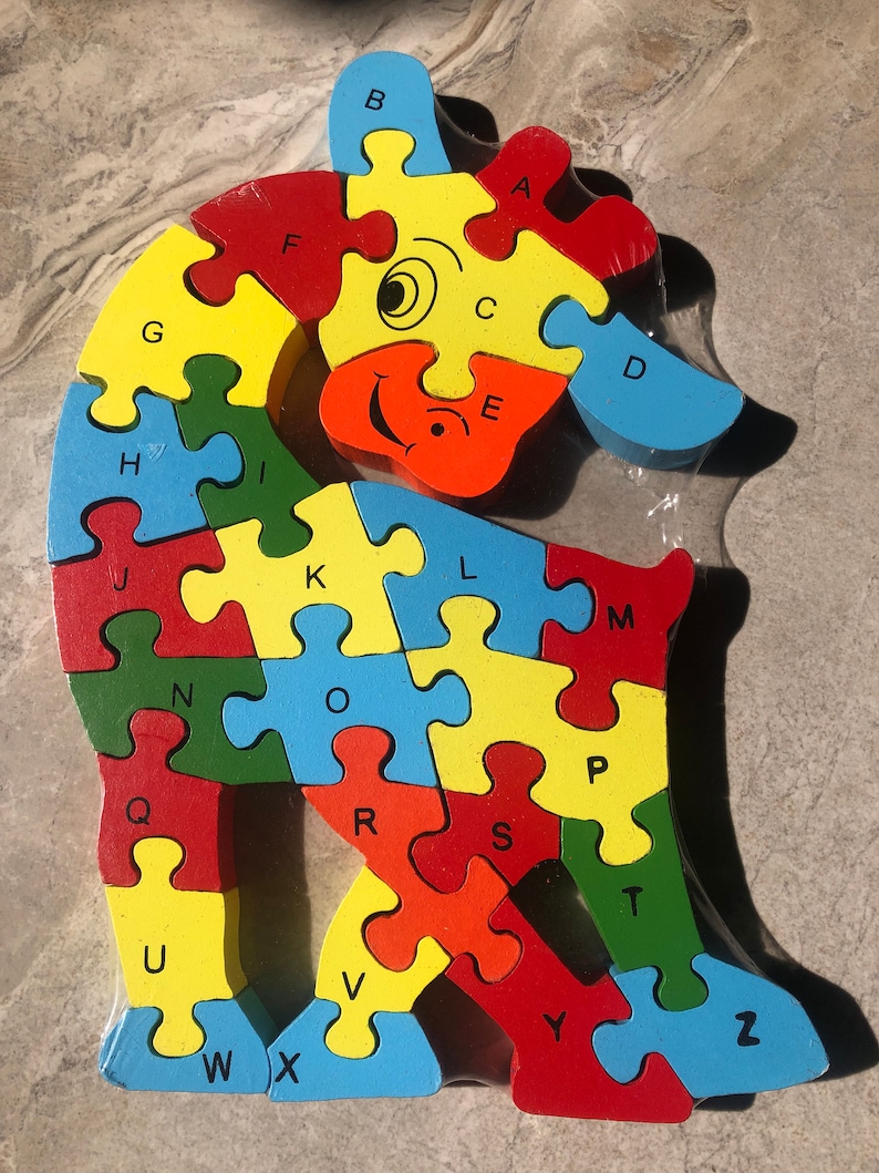 Channapatna Baby Giraffe Puzzle Alphabet Numbers Wooden Toddler Baby ...