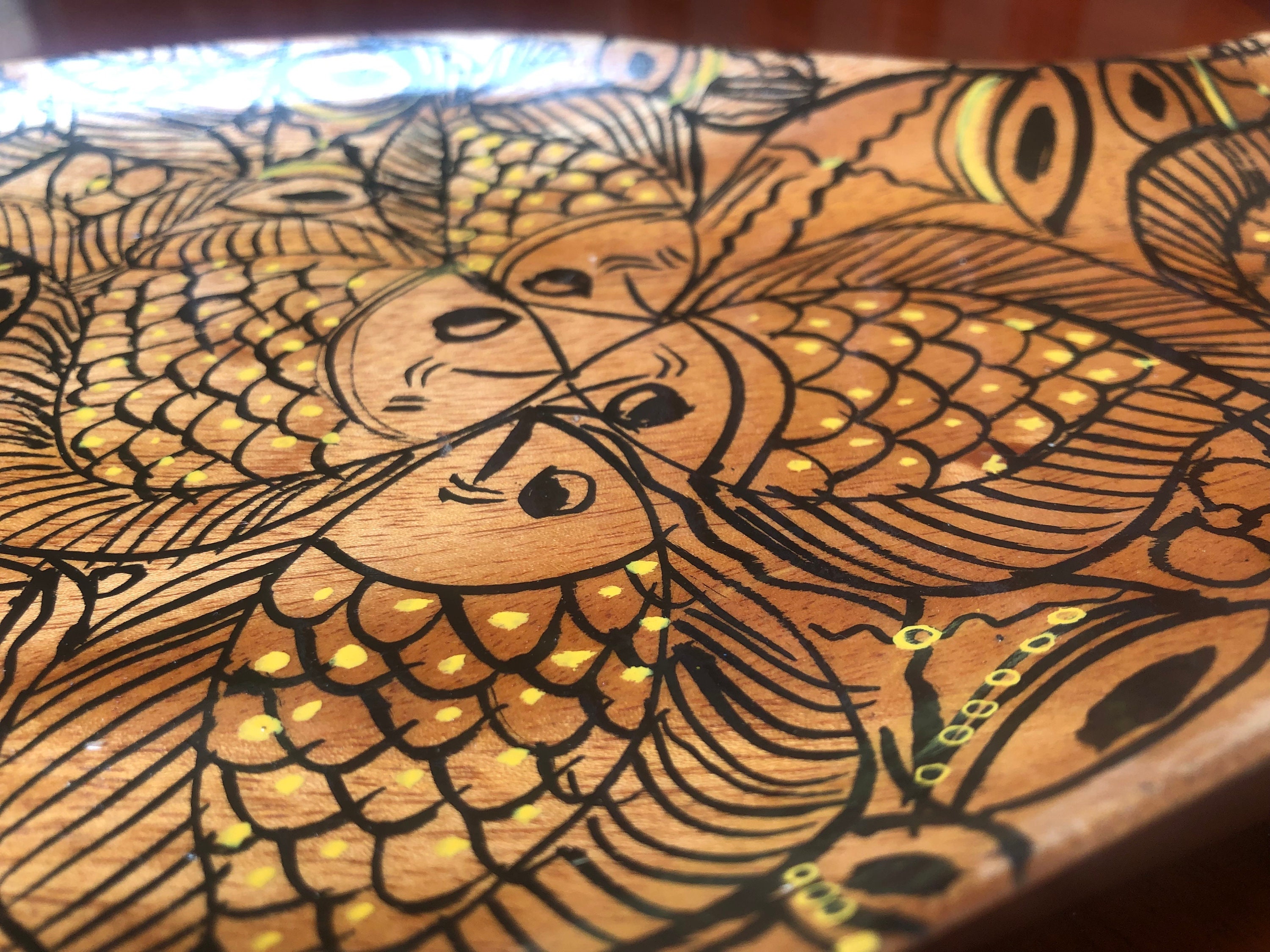 Indian Pattachitra Tray Hand Painted Wood/wooden Tray Patachitra ...