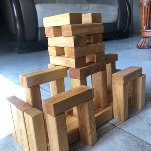 Wood Tumbling Blocks Stacking Blocks 54 Piece Wood Wooden Blocks. for ...