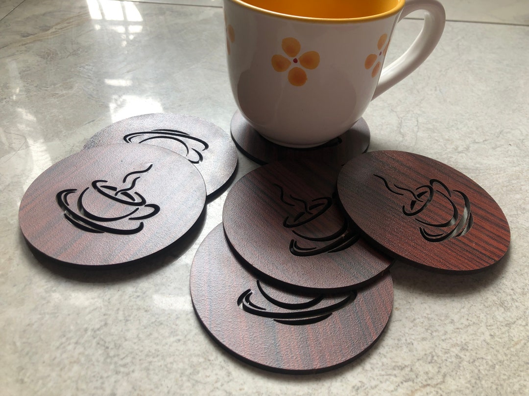 Lightweight Laser Cut Plywood Coasters Indian Wood Coasters Ethnic ...