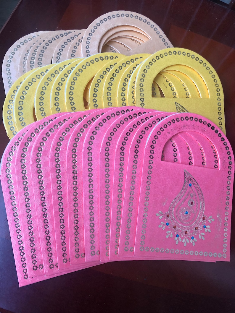 Set of 30. Envelopes for Money/shagun Indian Pink/yellow/beige Cash ...