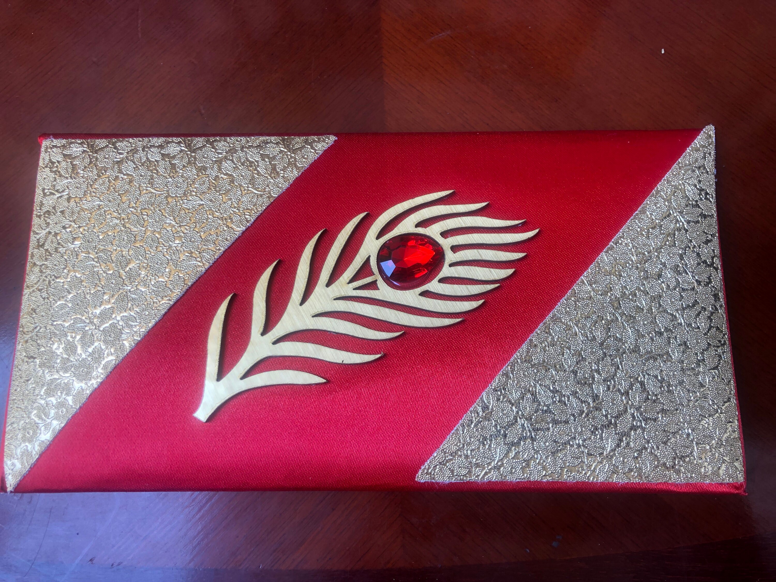 1 Fancy Fabric Shagun Envelope Red and Gold Shagun Cash Holder ...