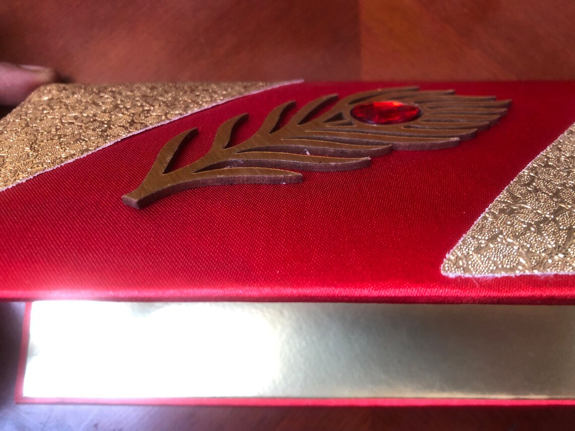 1 Fancy Fabric Shagun Envelope Red and Gold Shagun Cash Holder ...