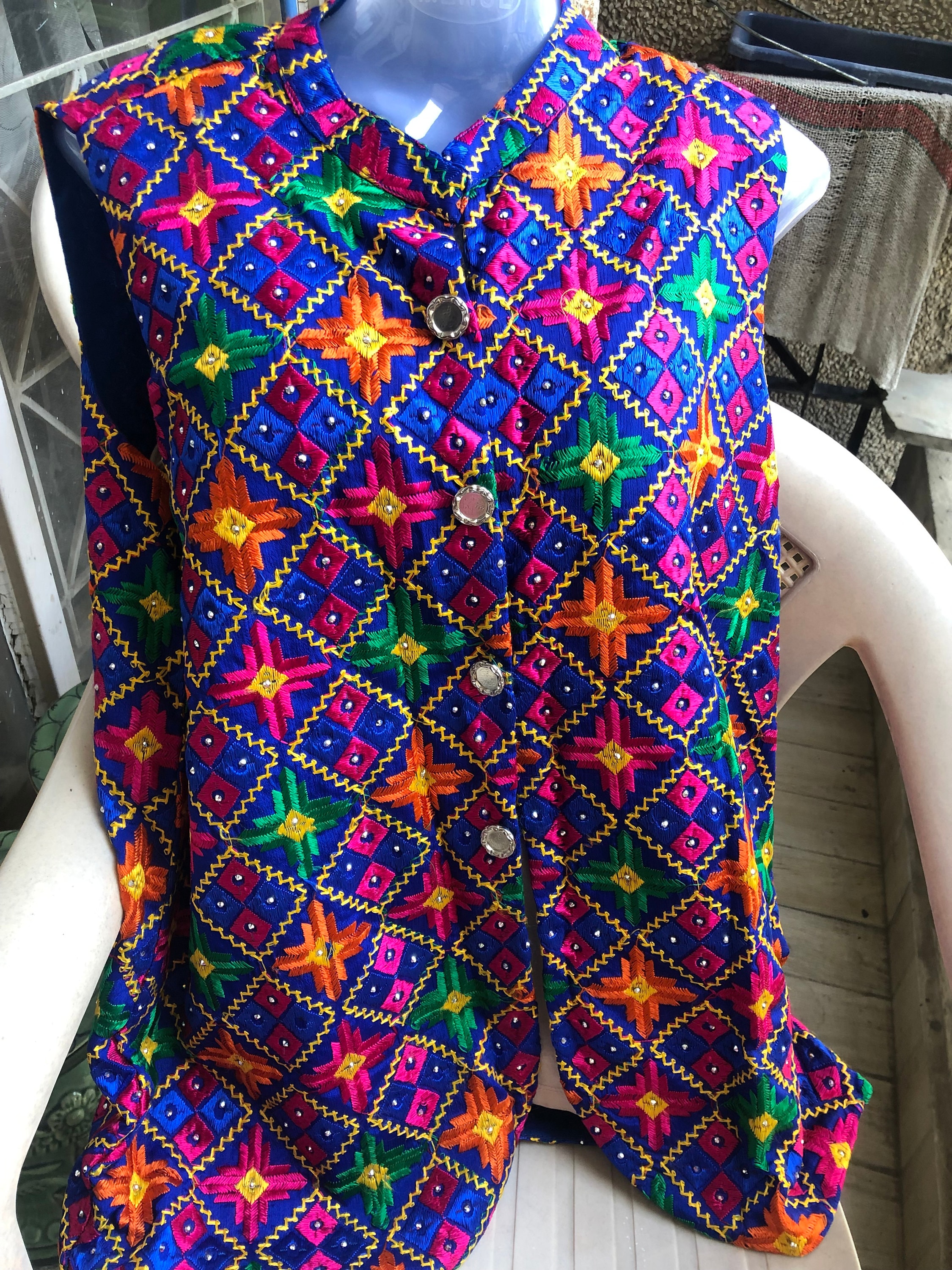 Phulkari Vest Waist Coat High Quality Ethnic Phulkari Punjabi Indian ...
