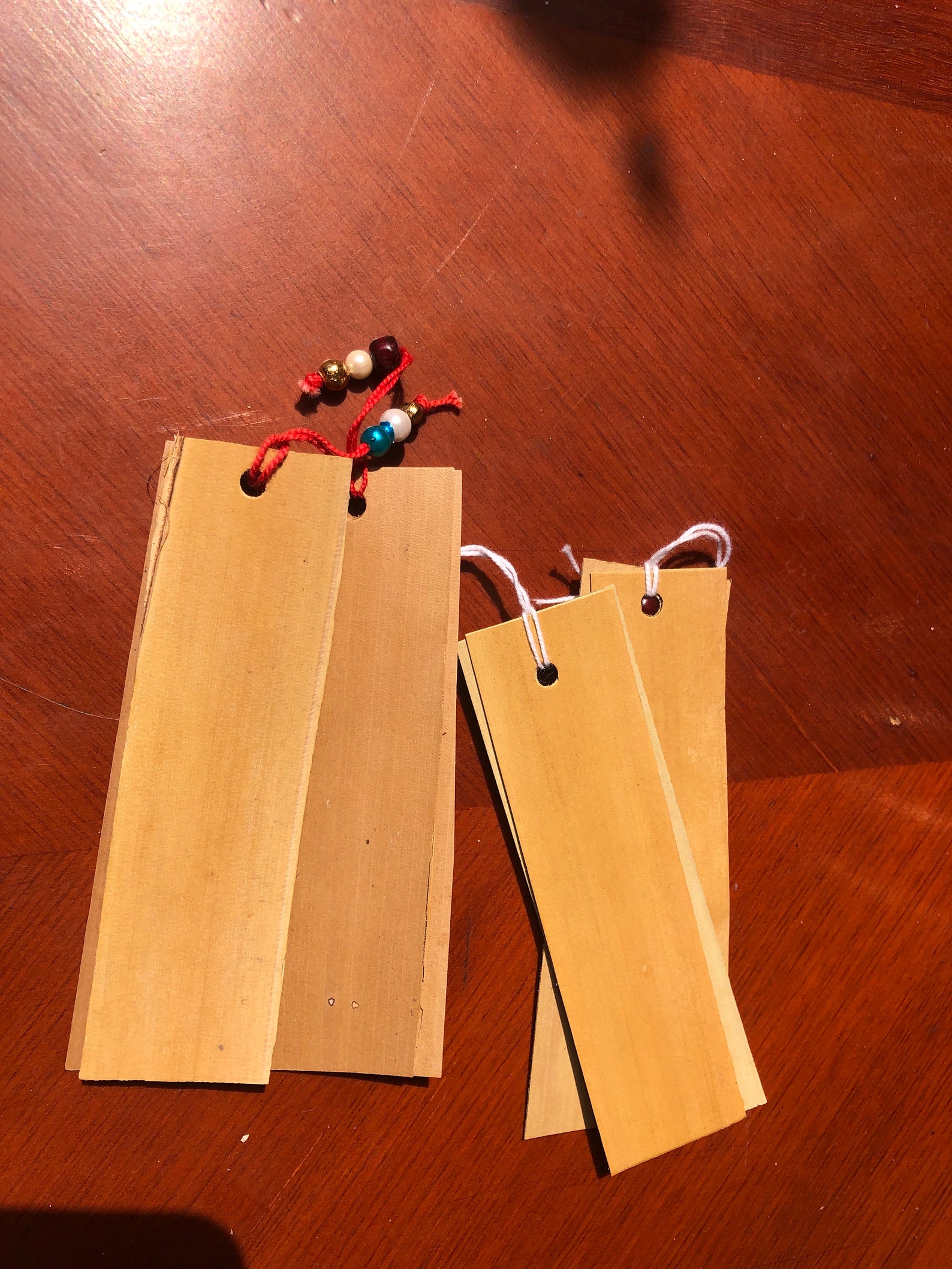 Palm Leaf Bookmark Set of 4 Small Colorful Hand Painted Indian Orissa ...