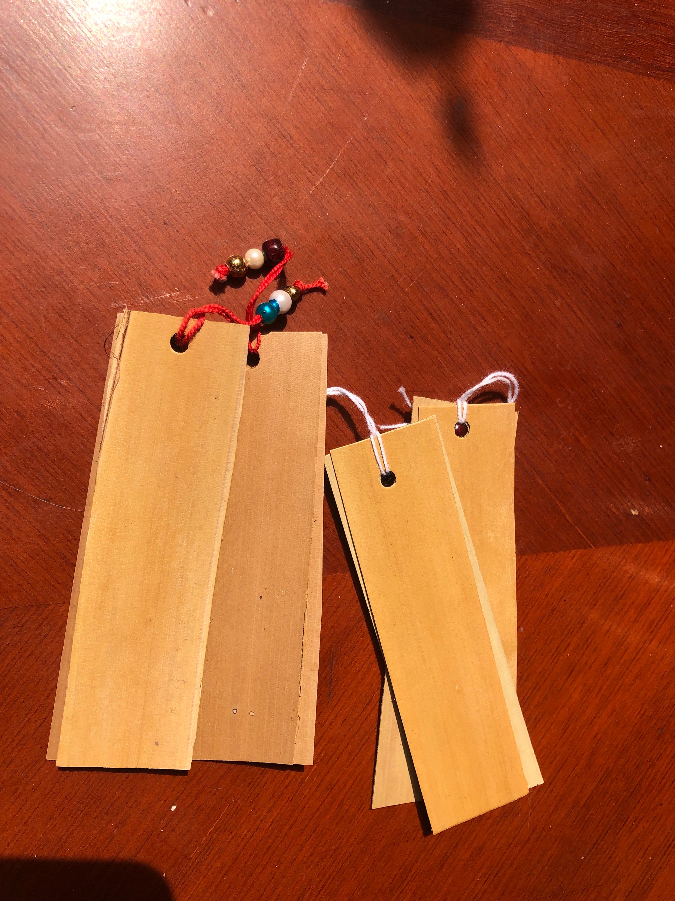 Palm Leaf Bookmark Set of 4 Small Colorful Hand Painted Indian Orissa ...