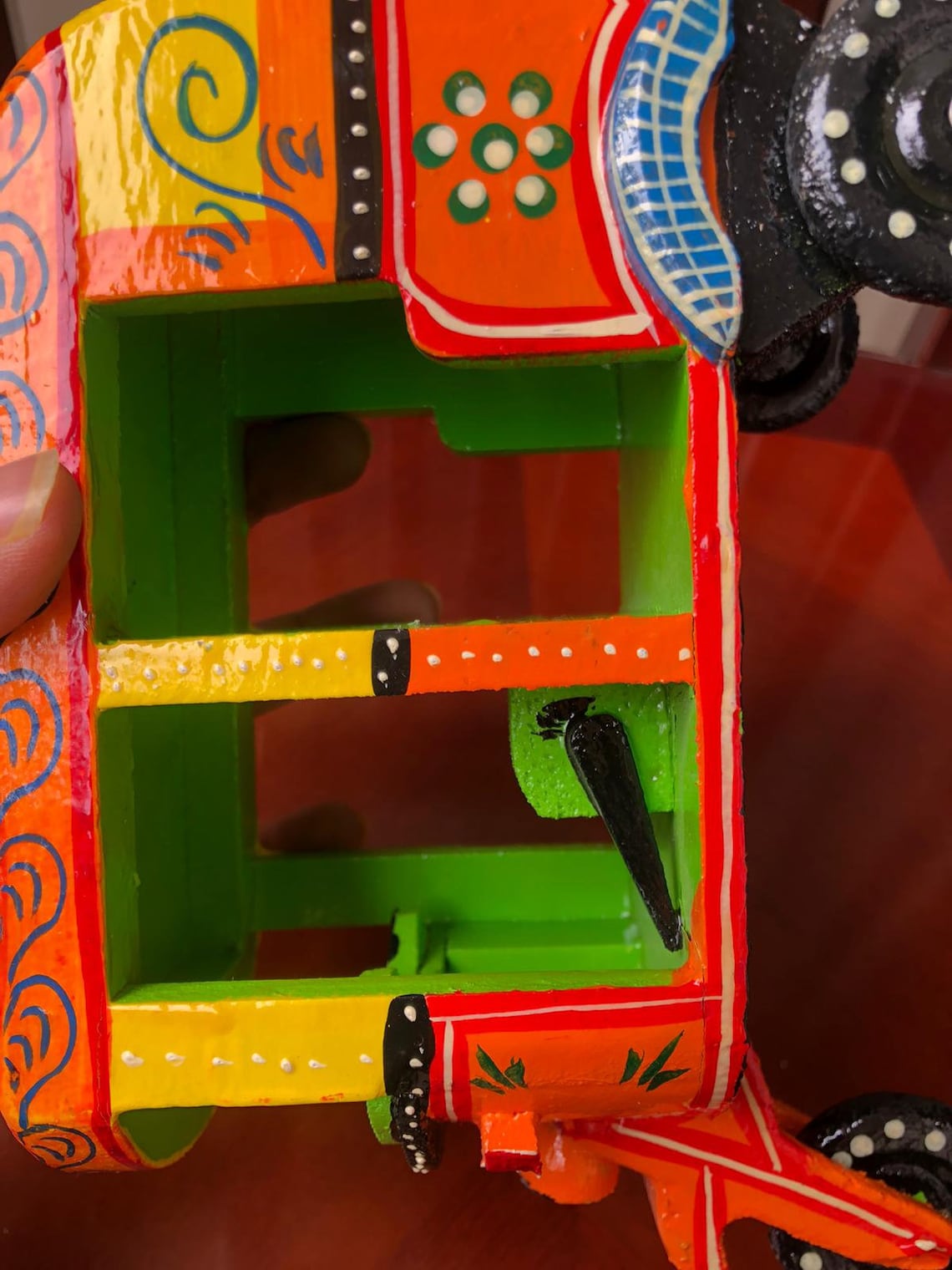 Indian Auto Rickshaw Hand Painted Wood/wooden Traditional Transport ...