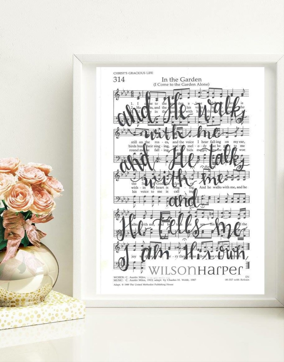 8x10 Hymn Modern Calligraphy Print Kf Hymn Sheet Music (print) - Etsy