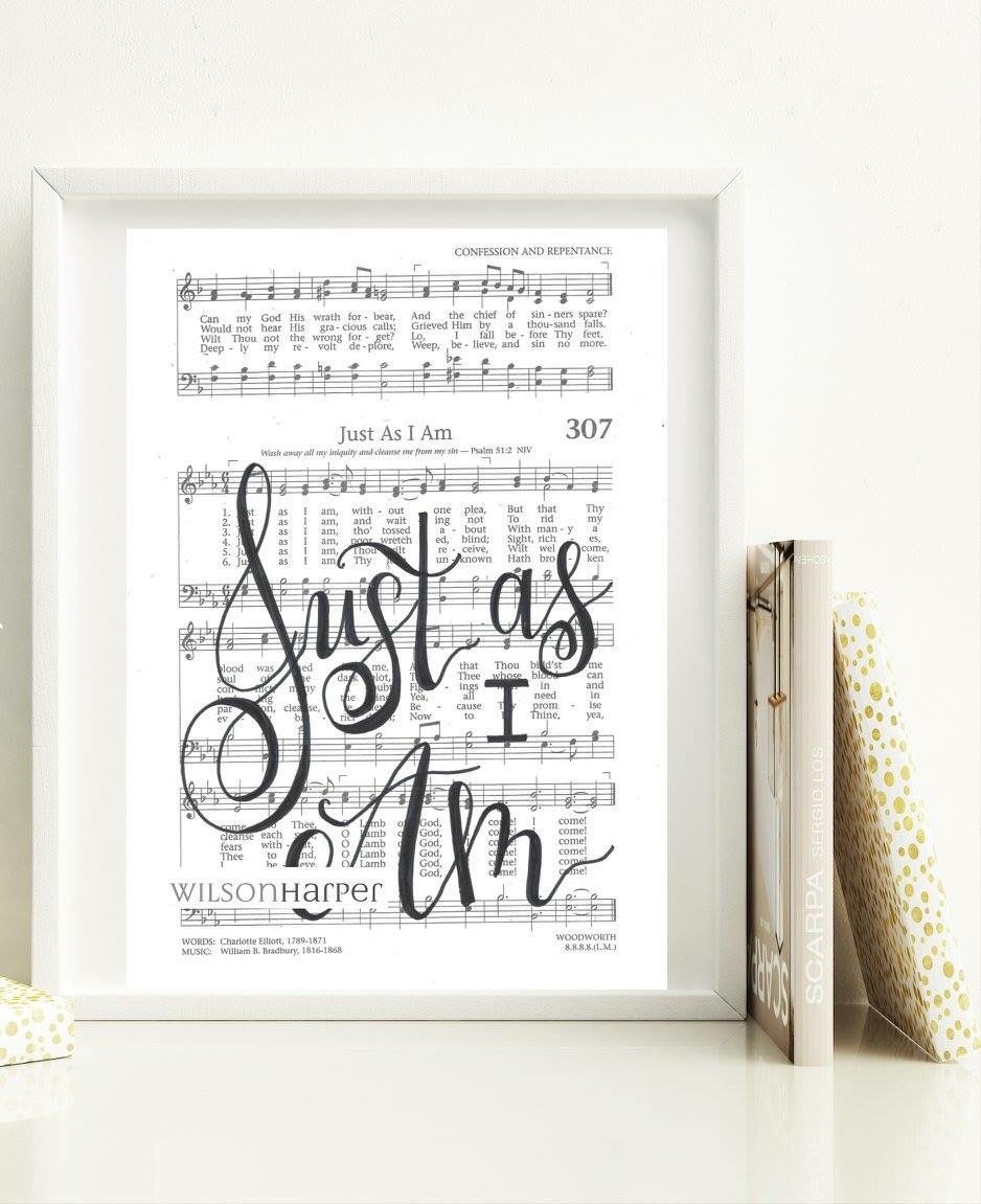 8x10 Hymn Modern Calligraphy Print Kf Hymn Sheet Music (print) - Etsy