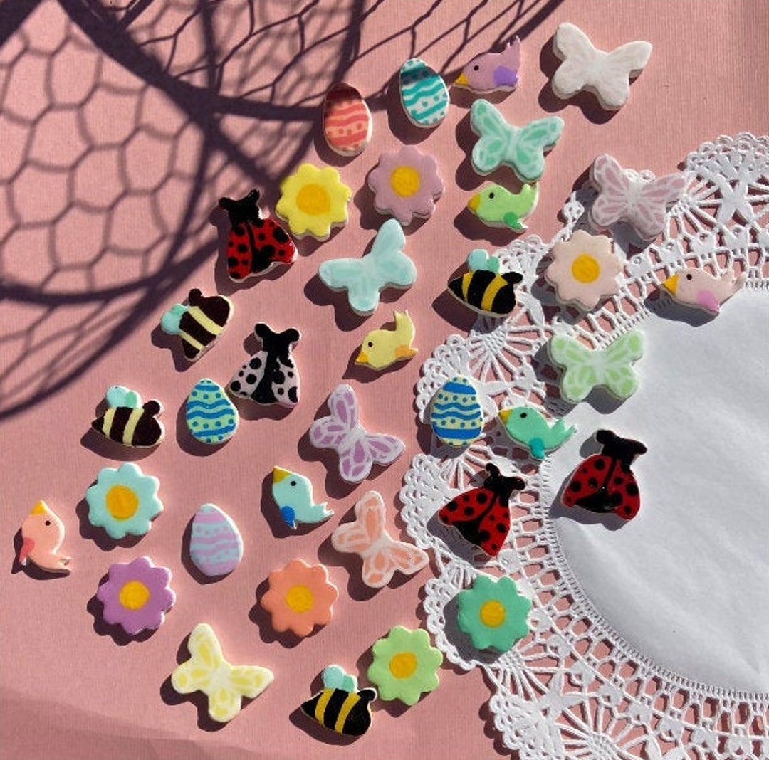 Polymer Clay Hand Painted Spring Pins (small) - Etsy