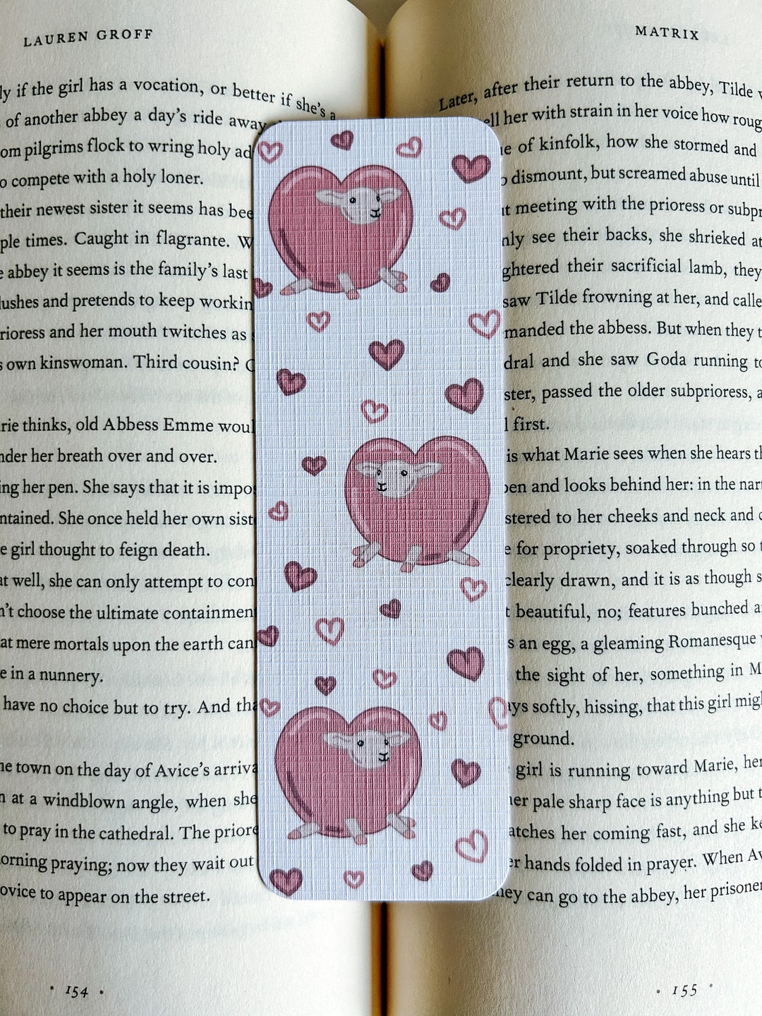 Aimee Sheep Love Heart Shaped Lamb Linen Bookmark - Etsy