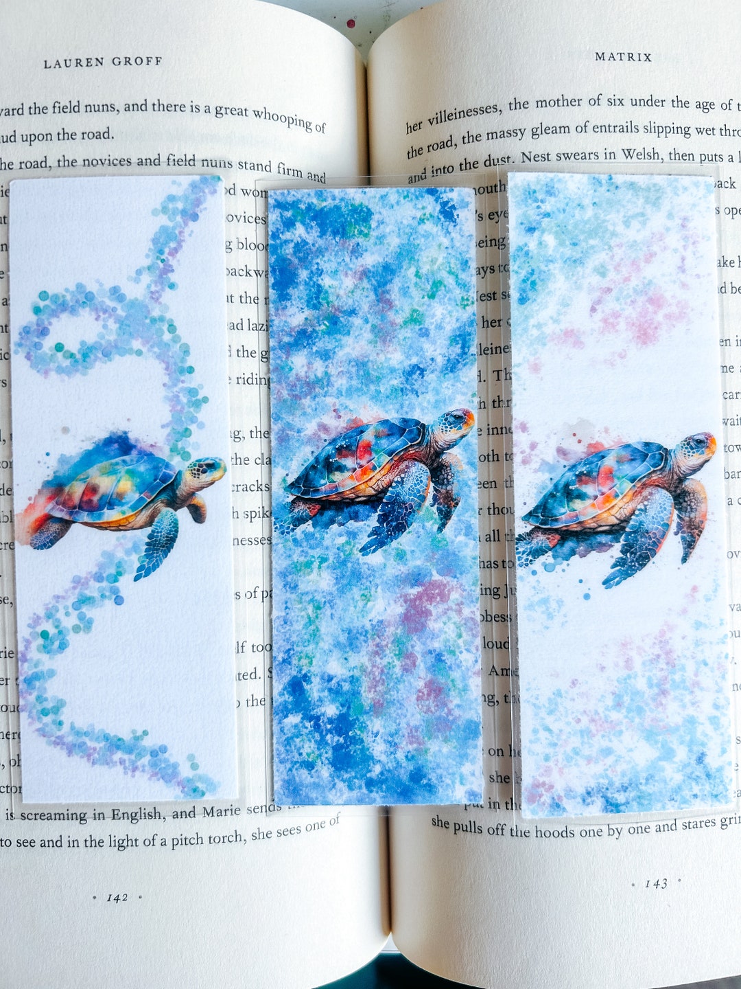 Watercolor Sea Turtle Bookmarks - Etsy