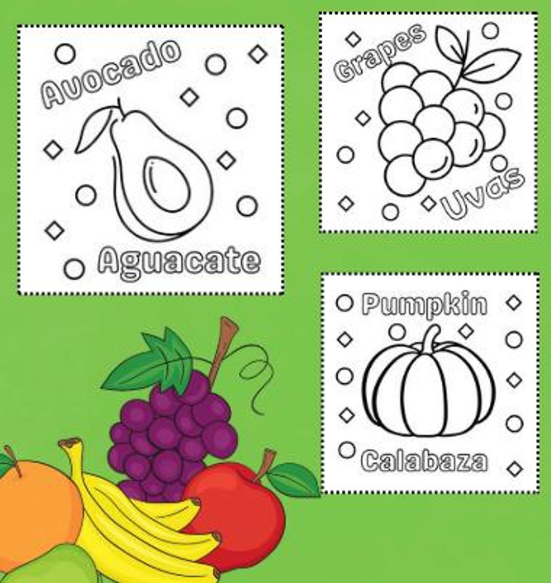 English Spanish Coloring Book | Bilingual Coloring Book | 30 Pages ...