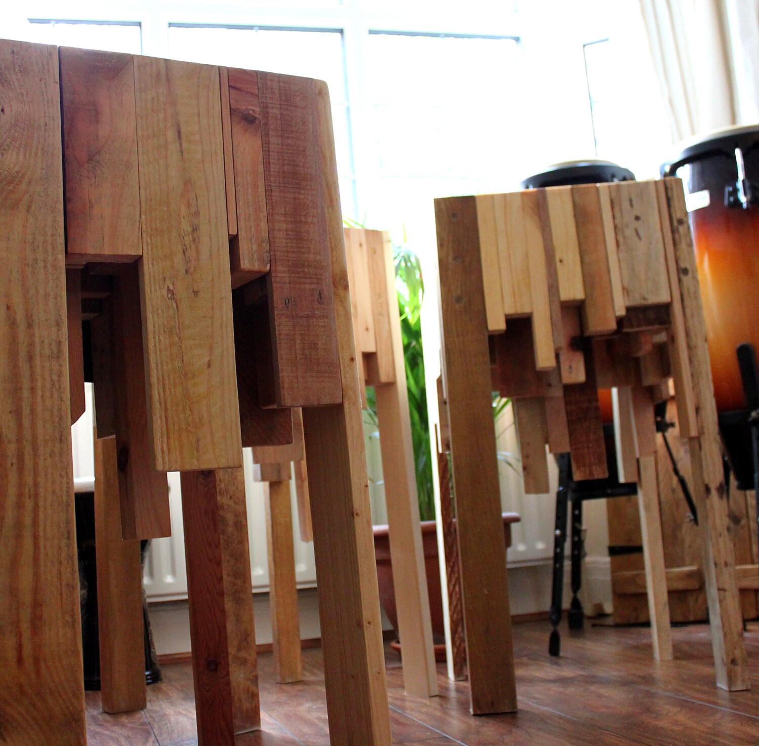 Reclaimed Wooden Stool Chair Display Unit Side Table Handmade - Etsy