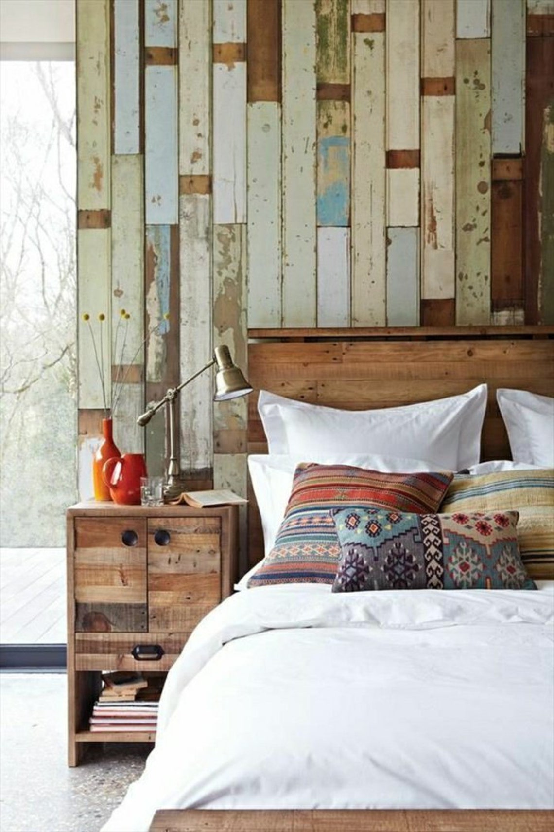 Reclaimed Rustic Pallet Wall Timber Wall Shabby Chic Wall Feature ...