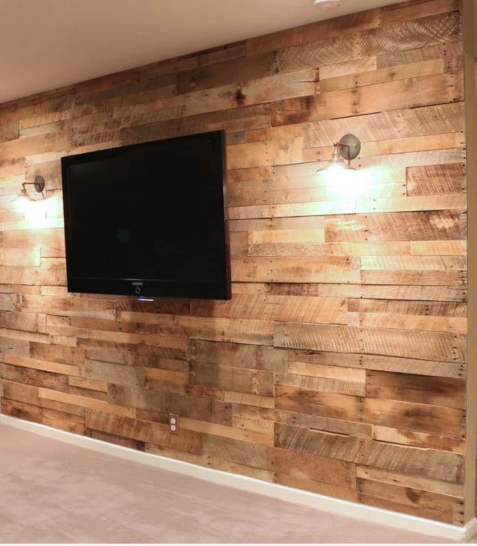 Reclaimed Rustic Pallet Wall Timber Wall Shabby Chic Wall Feature ...