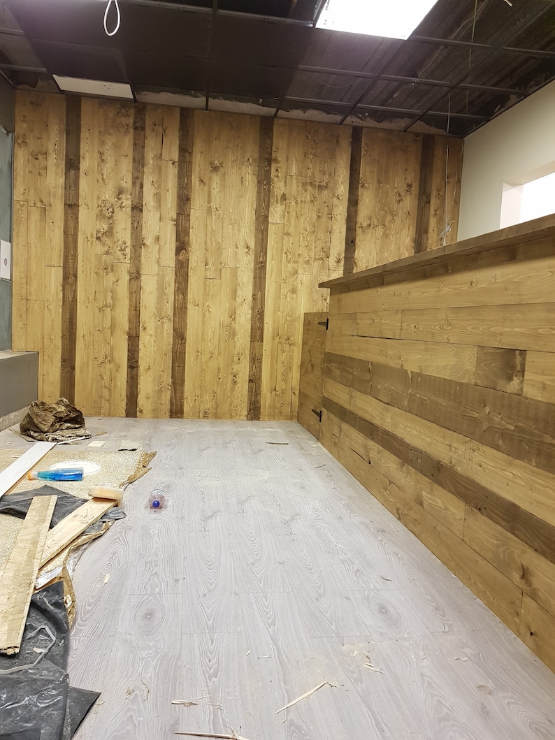 Bespoke Reception Bar Counter Reclaimed Rustic Industrial Hairdressers ...