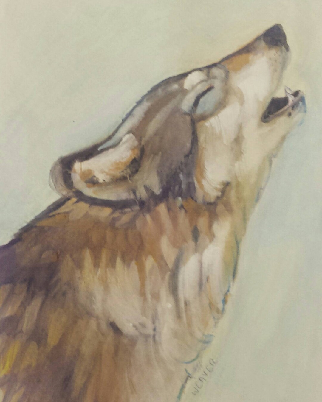 Howling Wolf Original Watercolor Painting - Etsy
